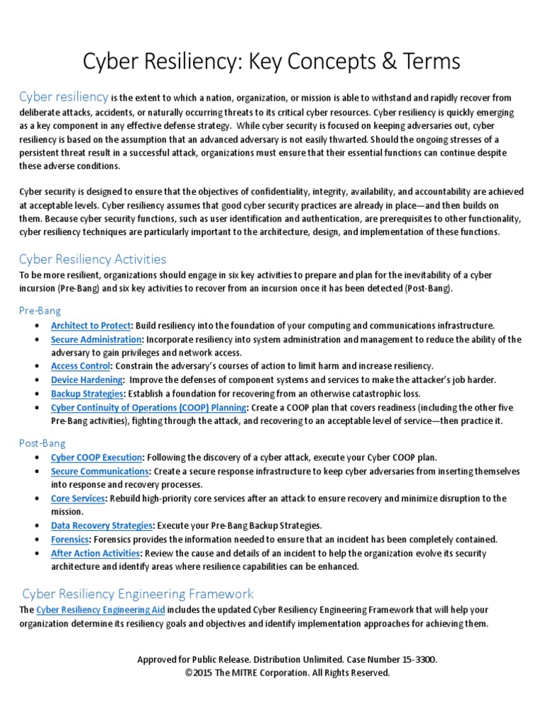 Key Cyber Resiliency Terms and Concepts | PDF | Computer Security ...