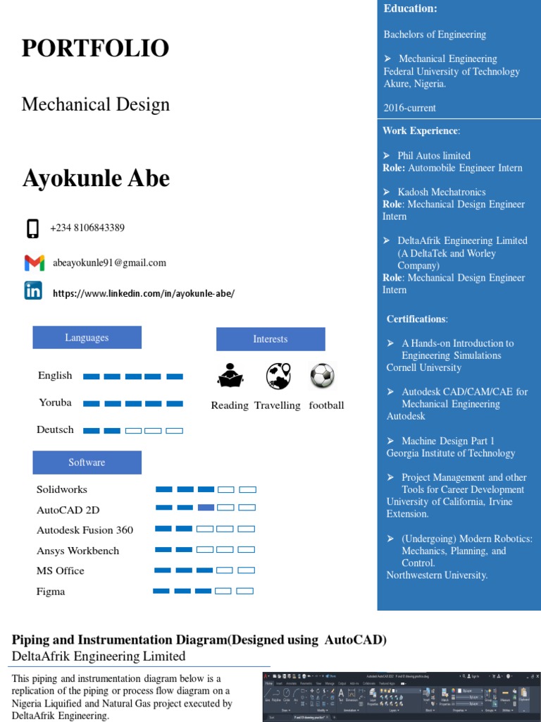 My Mechanical Design Portfolio | PDF | Mechanical Engineering | Engineering