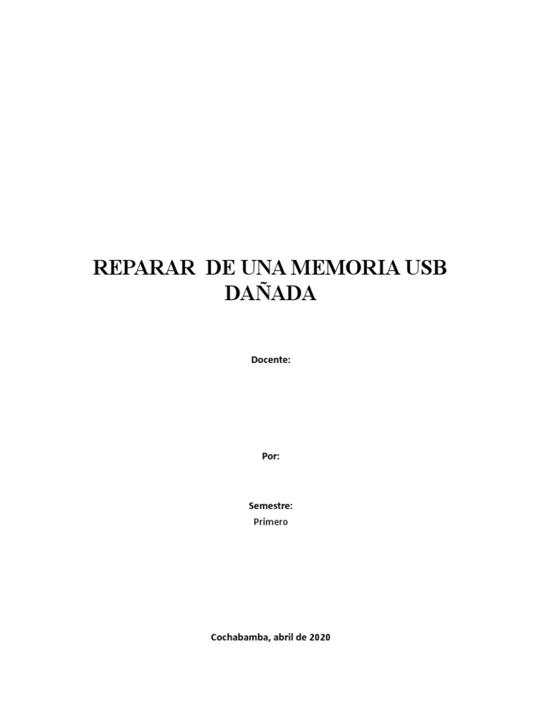Reparar Una Memoria Extraible | PDF | Memoria USB | Archivo de computadora