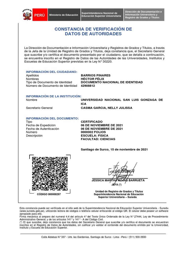 Certificado De Estudios Apostillado Chile