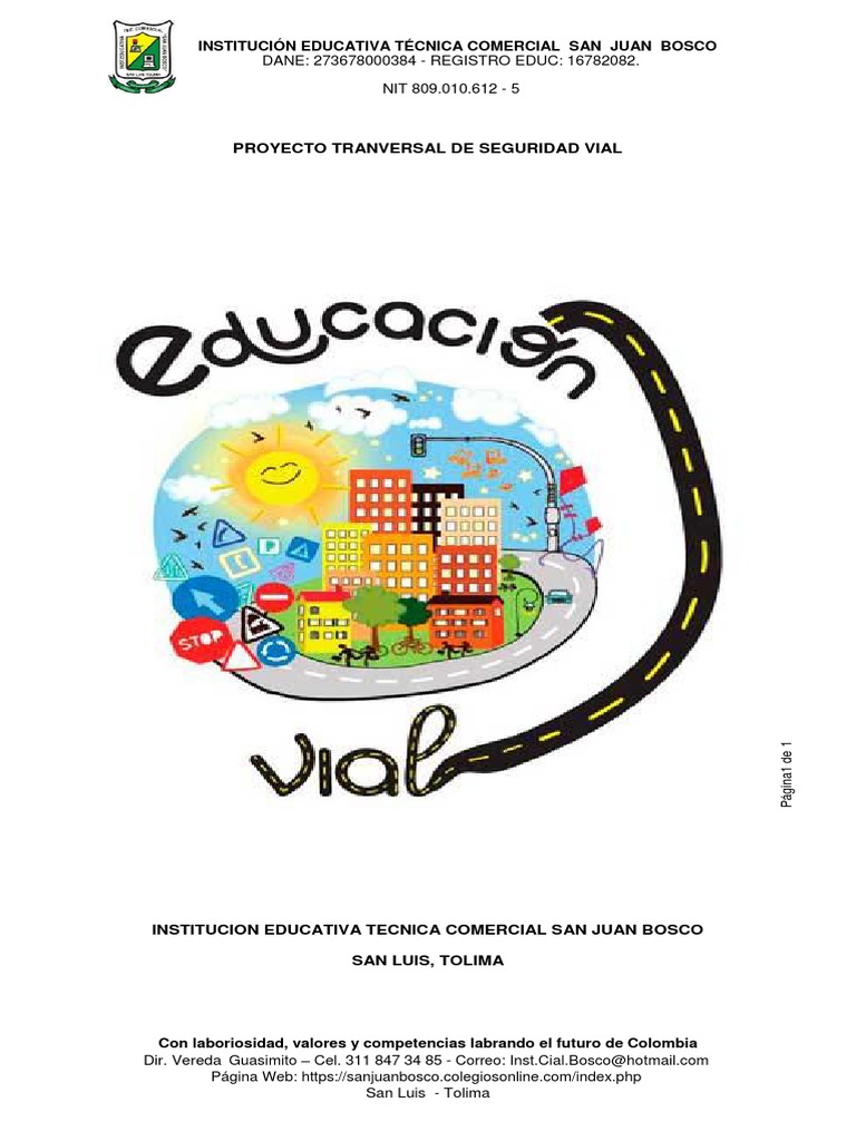 Proyecto Pedagogico Vial Pdf Peatonal Accidente De Tráfico