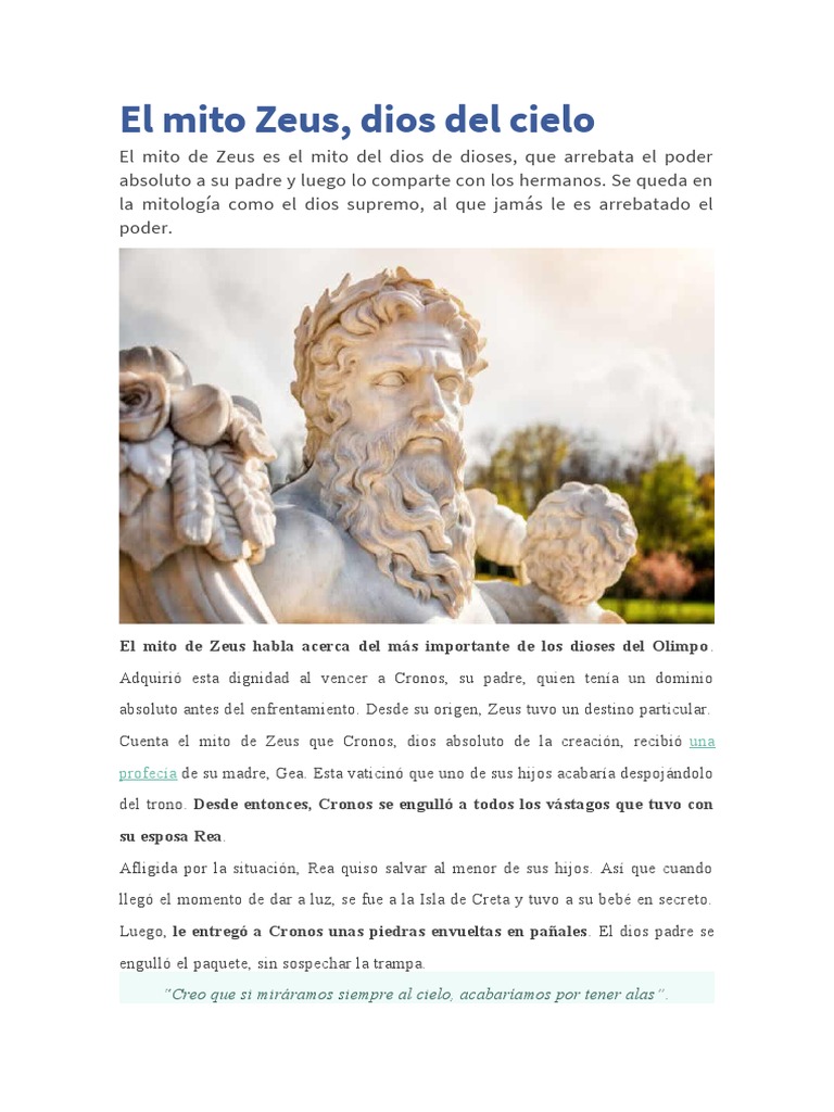 El Mito Zeus | PDF | Zeus | Hera