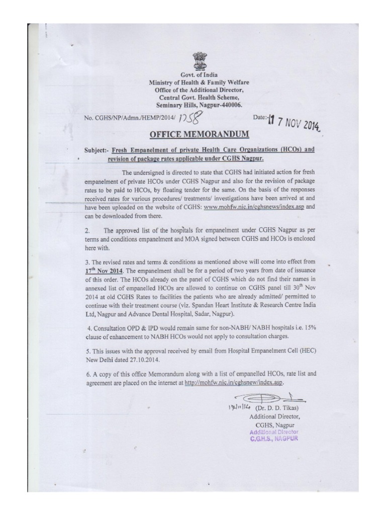 CGHS Rates 2014 - Nagpur1 | PDF | Glaucoma | Medical Imaging