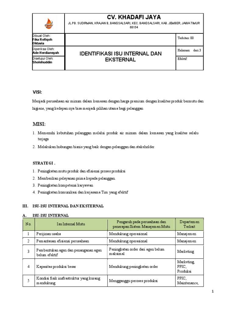 Identifikasi Isu I & e | PDF