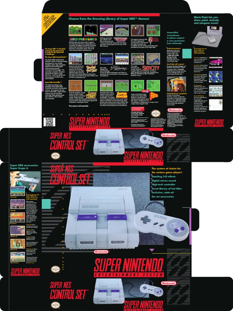 Caixa Super Nintendo em Alta Resolução SNES | PDF | Nintendo | Video Games