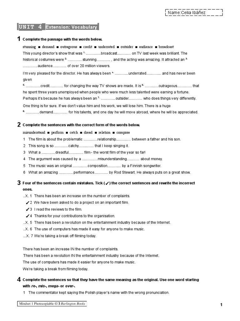 04mindset1 VocabGram Extension4 | PDF
