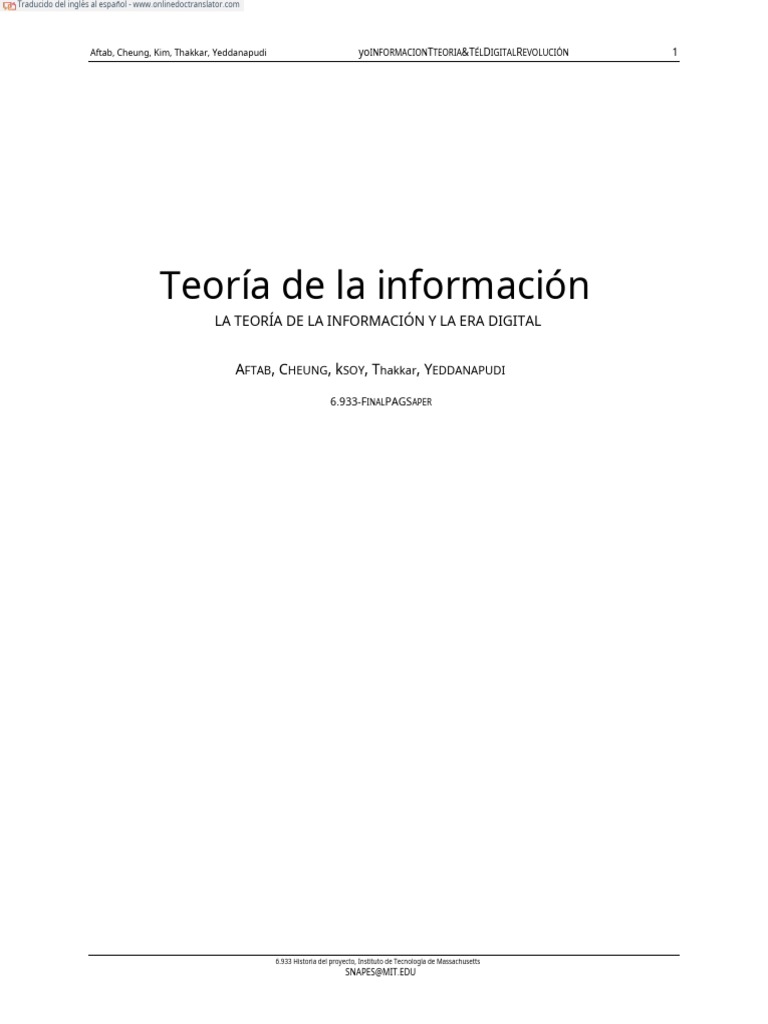 Information Theory And The Digital Age Pdf Comunicación Información