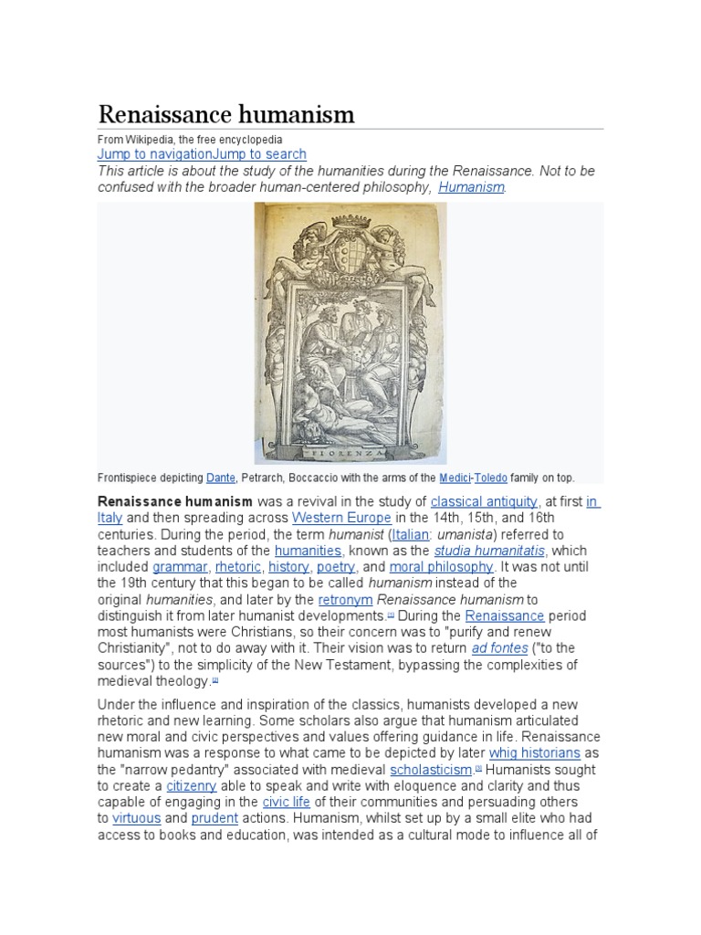 Renaissance Humanism: Jump To Navigation Jump To Search | PDF