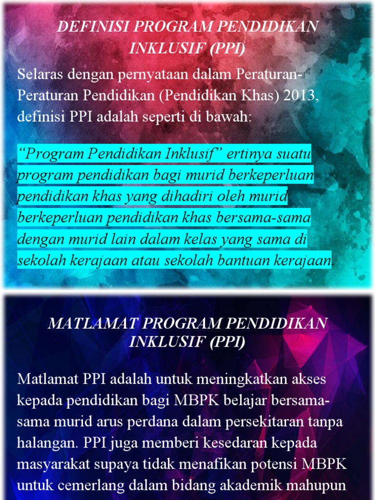 Definisi Program Pendidikan Inklusif | PDF
