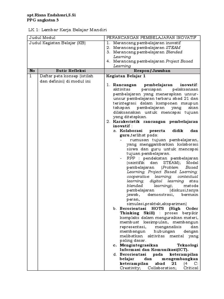 LK 1 - Modul 4 Pedagogi Fix | PDF