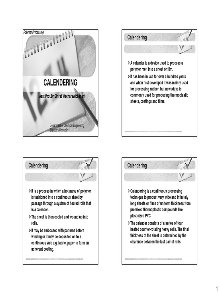 Calendering Process | PDF | Extrusion | Thermoplastic