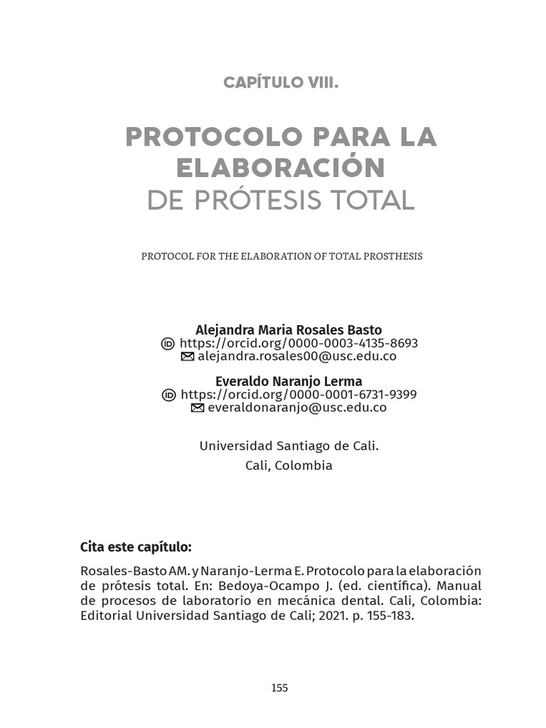 Protocolo para Prótesis Total Dental | PDF | Dentadura postiza | Ramas ...