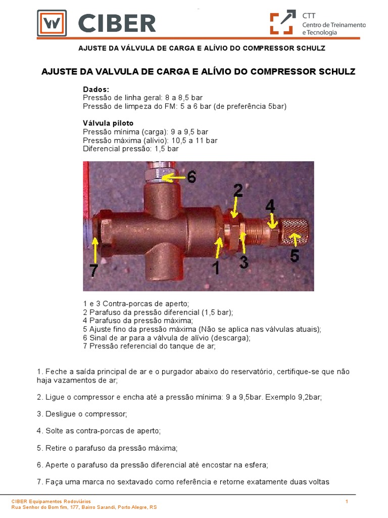 5 - Ajuste - Válvula - Piloto - Compressor | Download grátis PDF ...