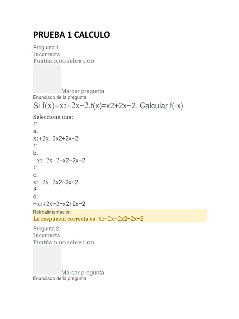 Pruebas y Examen Calculo | PDF | Matriz (Matemáticas) | Determinante