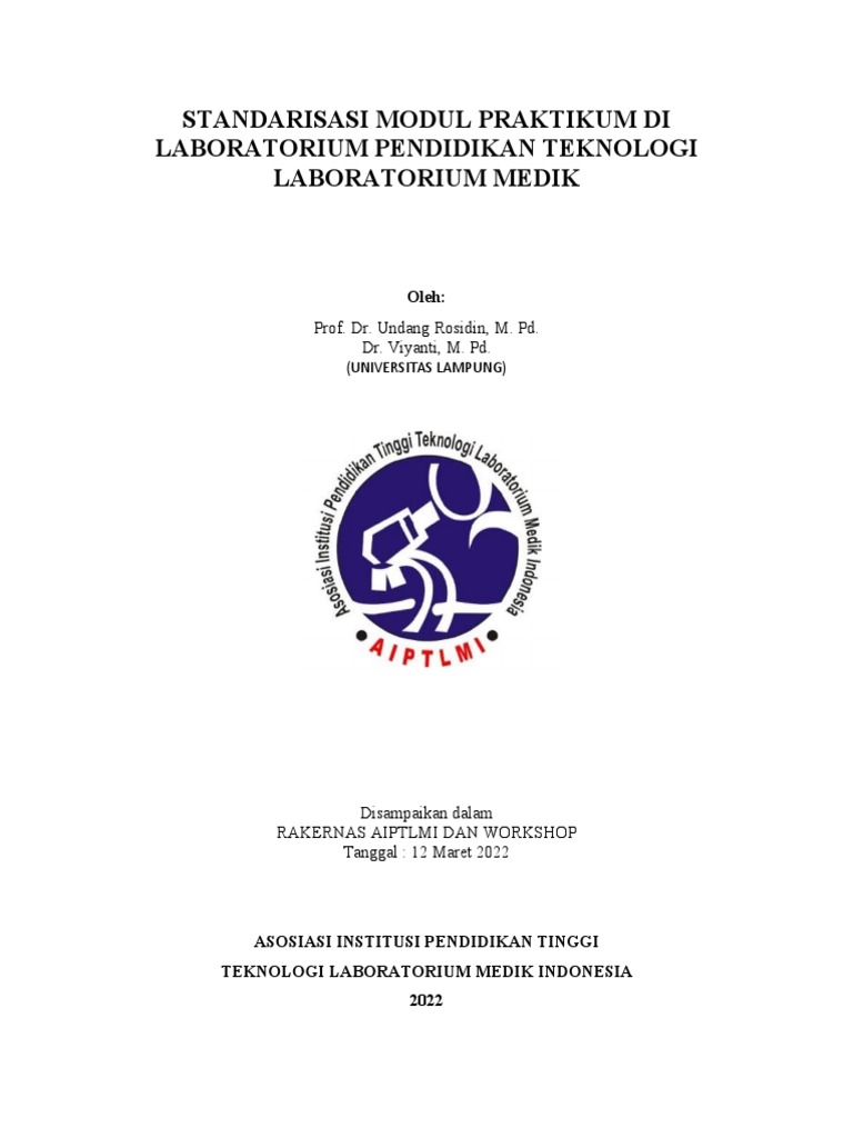 Standarisasi Modul Praktikum Di Laboratorium Pendidikan Teknologi Laboratorium M | PDF | Komputer