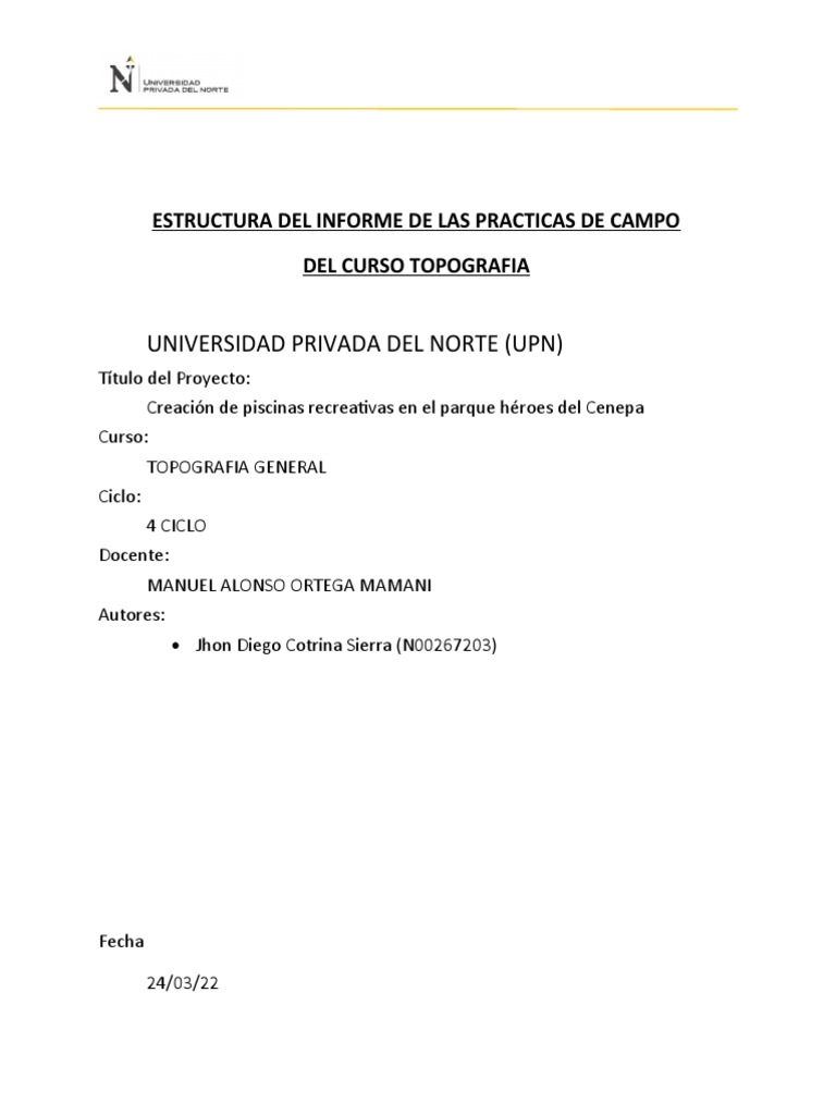 Semana1-Informe PC-Paracas Topografia | PDF