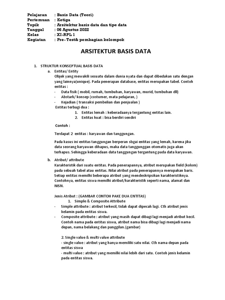 Contoh Struktur Basis Data dan ERD | PDF | Komputer