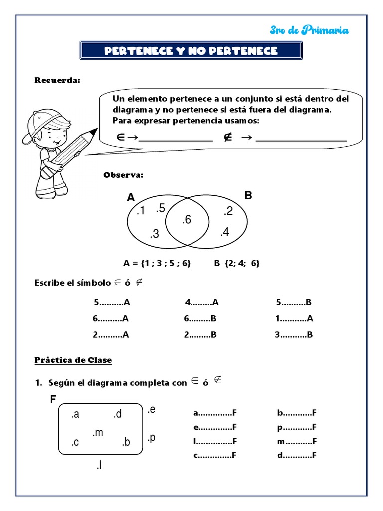 Ejercicios de Conjuntos para Niños | PDF