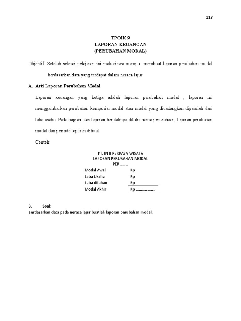 Tpoik 9.perubahan Modal | PDF