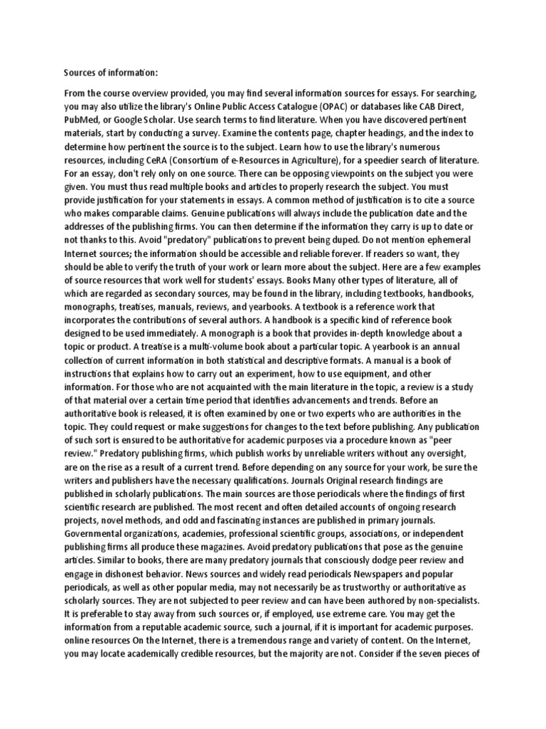 Sources of Information | PDF | Academic Journal | Libraries