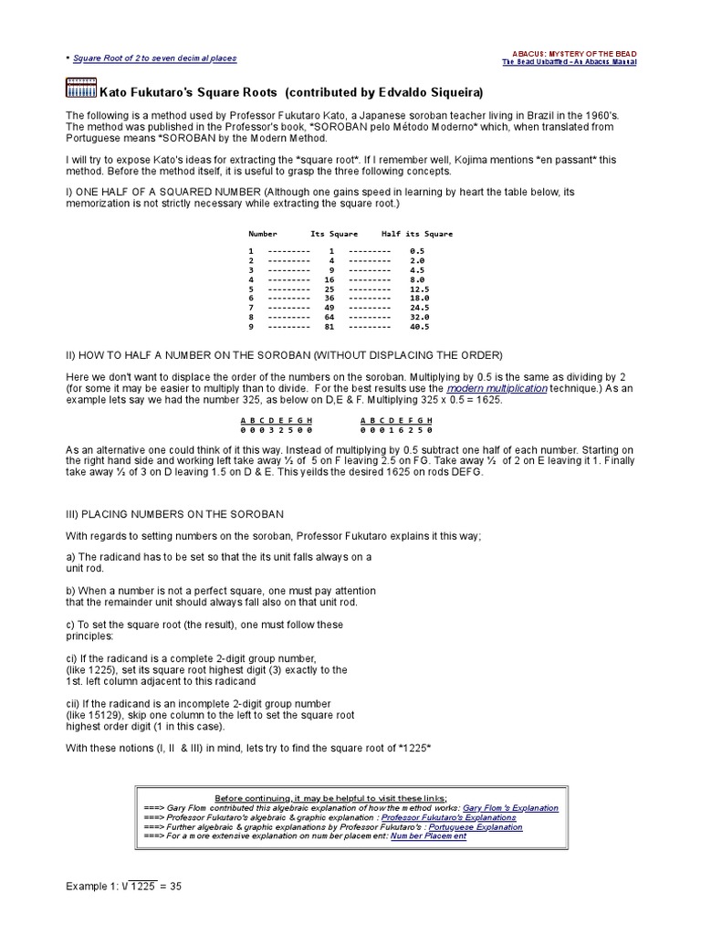 The Abacus Unraveled: Finding Square Roots with the Soroban Method ...