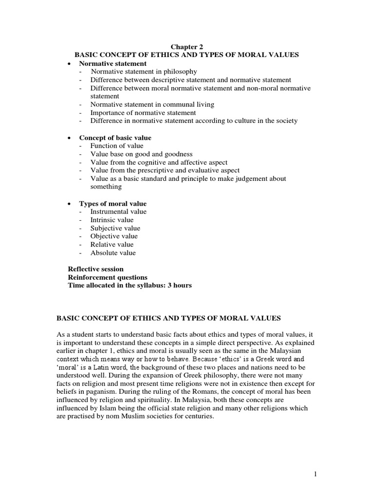 Basic Ethics Concepts | PDF | Morality | Good And Evil