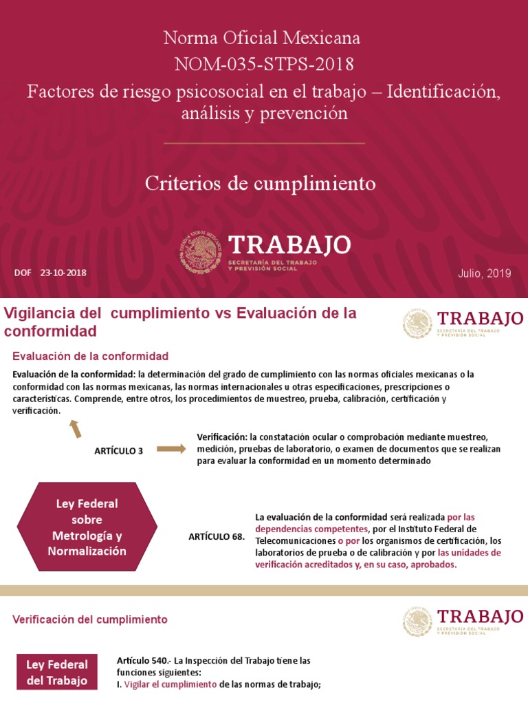 NOM-035-STPS-2018 Vigilancia Del Cumplimiento | PDF | Cuestionario ...