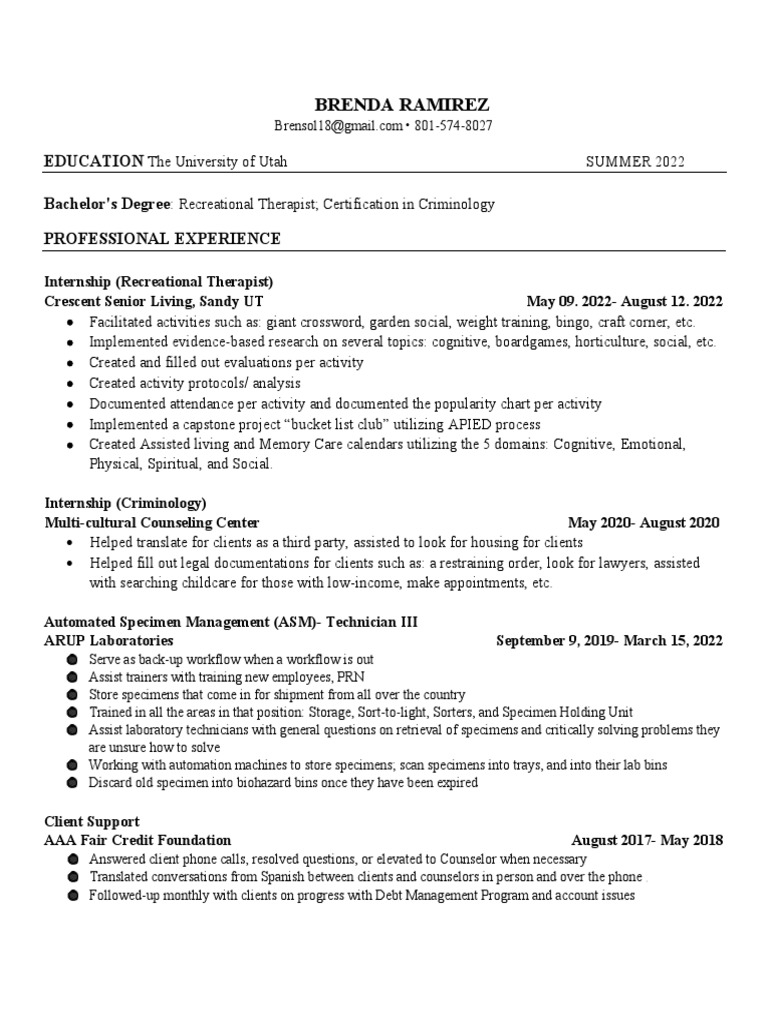 Resume For RT Portfolio | Download Free PDF | Health Sciences | Health Care