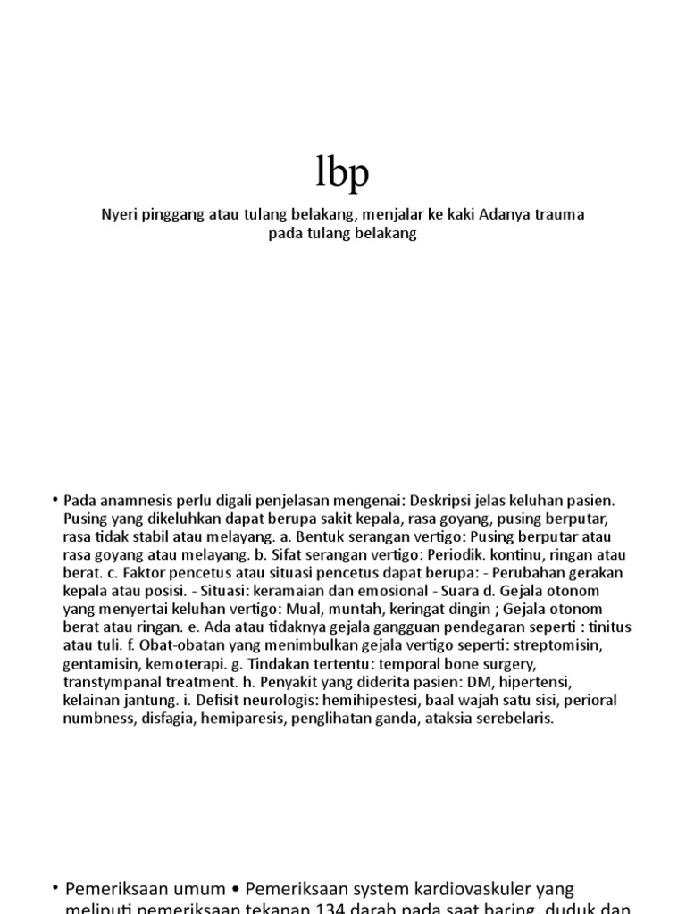 Pengertian LBP | PDF