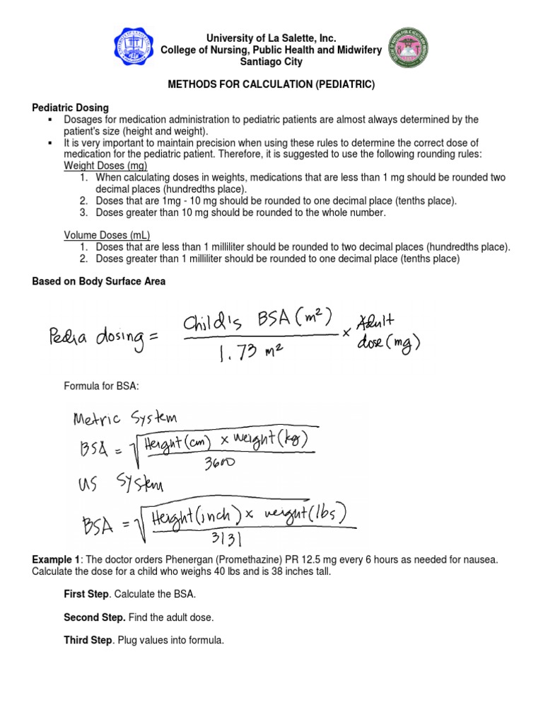 Drug Calculations | PDF | Chemistry | Dose (Biochemistry)