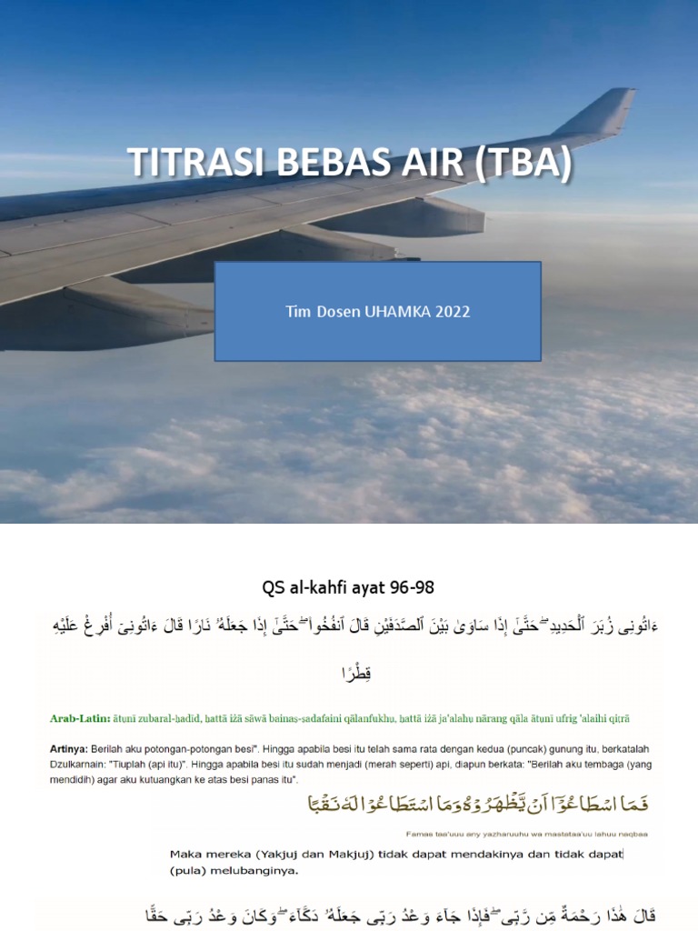 Titrasi Bebas Air (Tba) : Tim Dosen UHAMKA 2022 | PDF