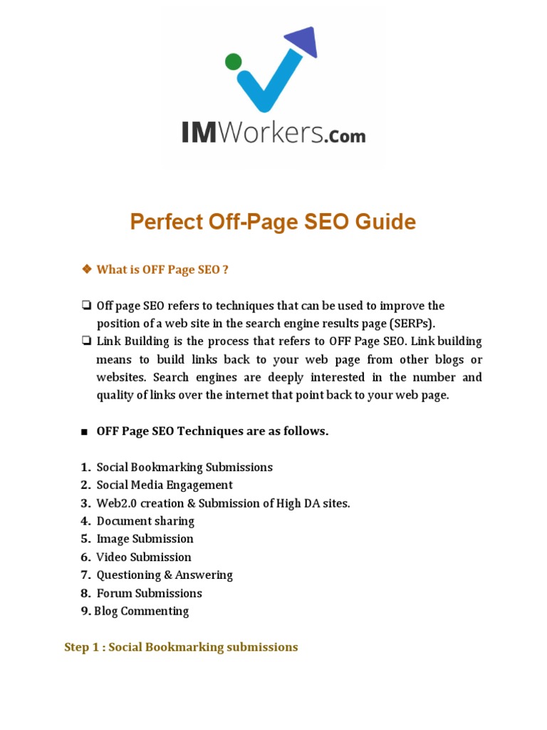 Perfect Off-Page SEO Guide | PDF | Search Engine Optimization | Hyperlink