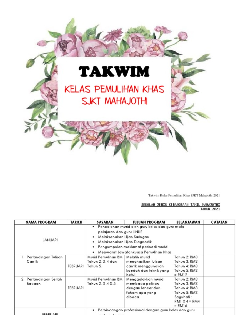 Takwim 2021 | PDF