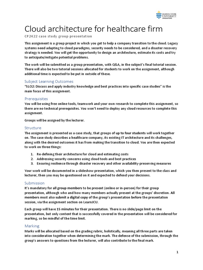 CP2422 Cloud Assignment - Healthcare | PDF | Electronic Health Record | Medical Record