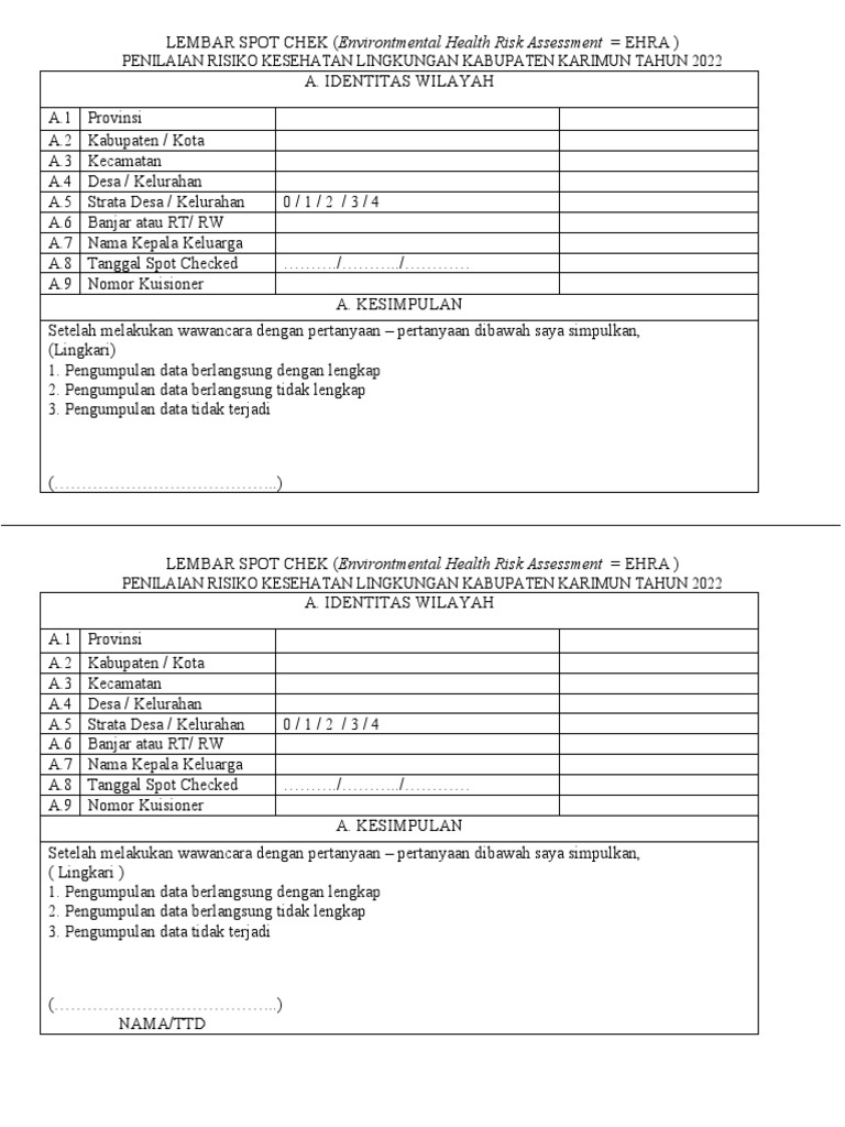 Lembar Spot Chek | PDF