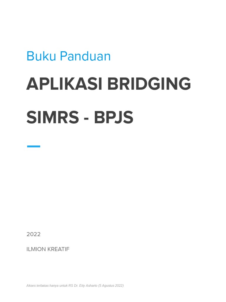 Buku Panduan App Bridging SIMRS - BPJS | PDF