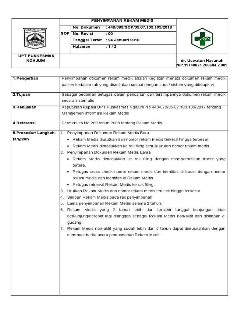 Sop Penyimpanan | PDF
