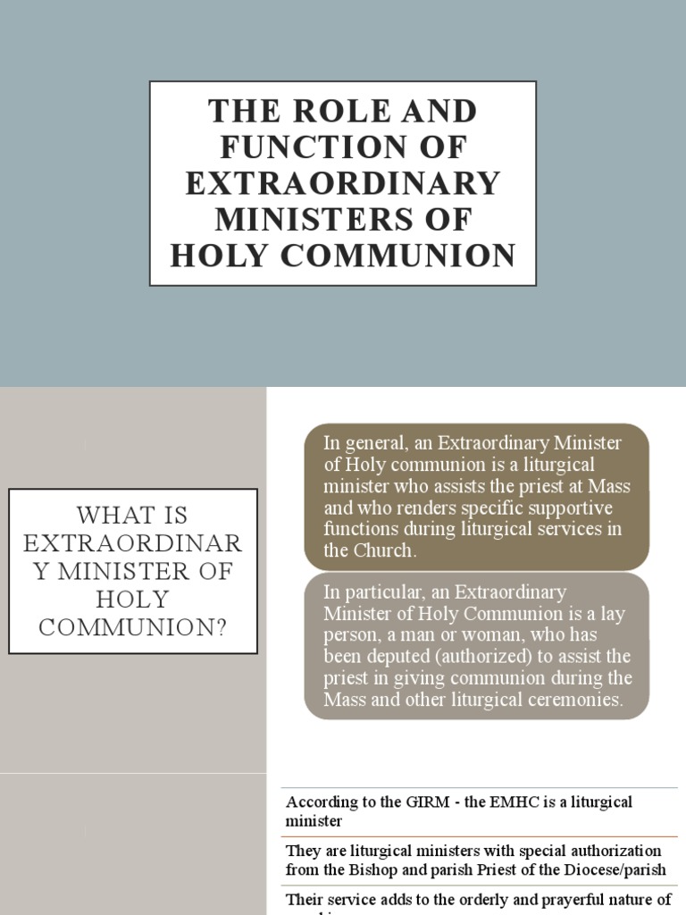 The Role and Function of Extraordinary Ministers of Holy Communion ...