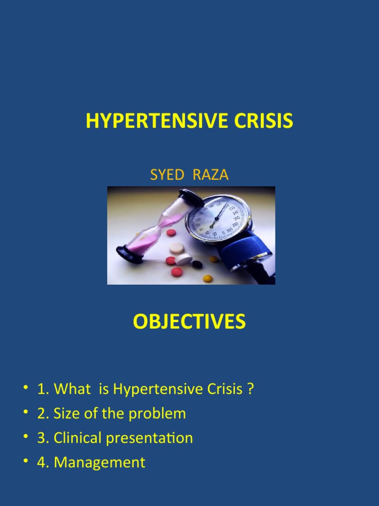hypertensive crisis | PDF | Hypertension | Blood Pressure