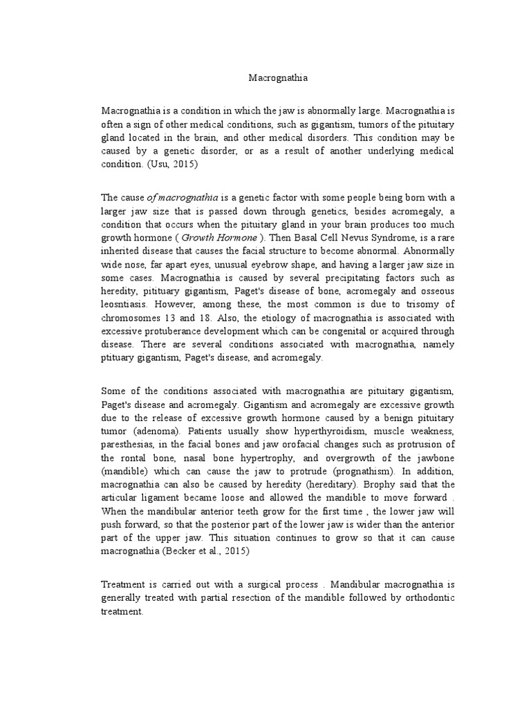 Macrognathia | PDF | Growth Hormone | Human Anatomy