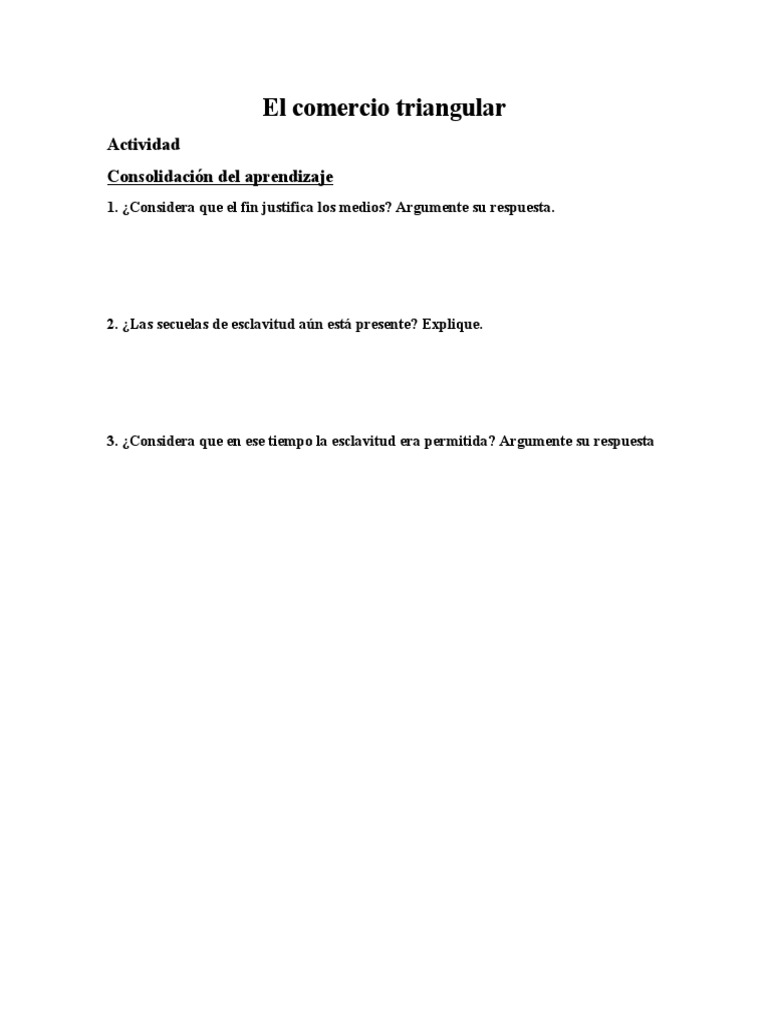 El Comercio Triangular | PDF