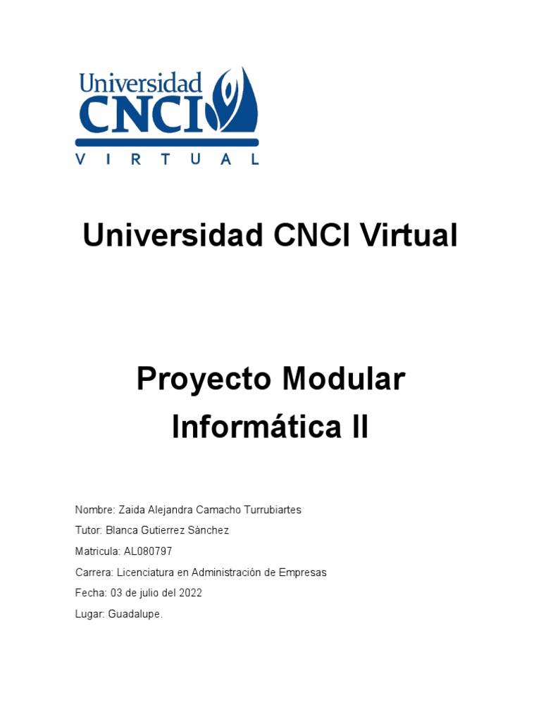 Proyecto Modular. - Informatica II | PDF | Informática | Software