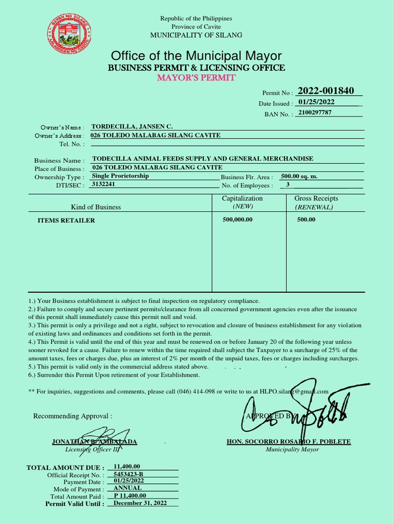Mayor's Permit Requirements in Silang | PDF | License | Business
