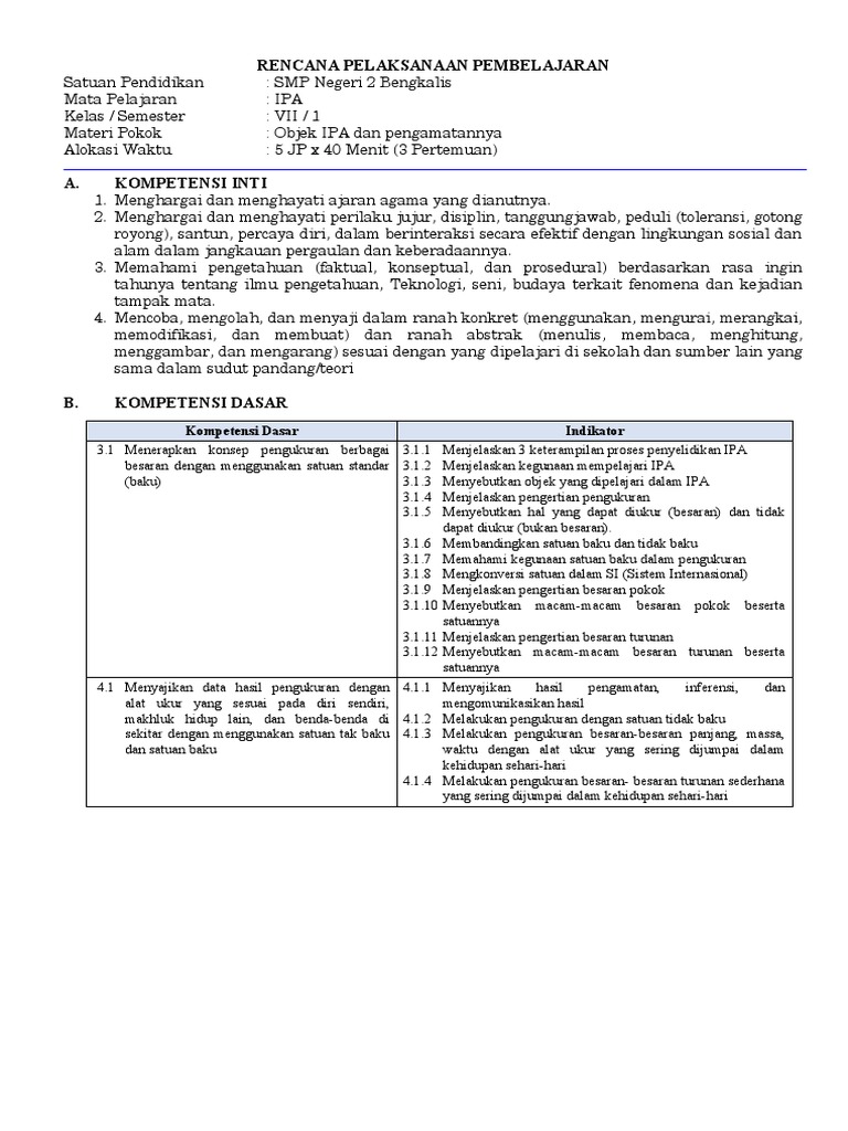 RPP Ipa 7 - KD 1 | PDF