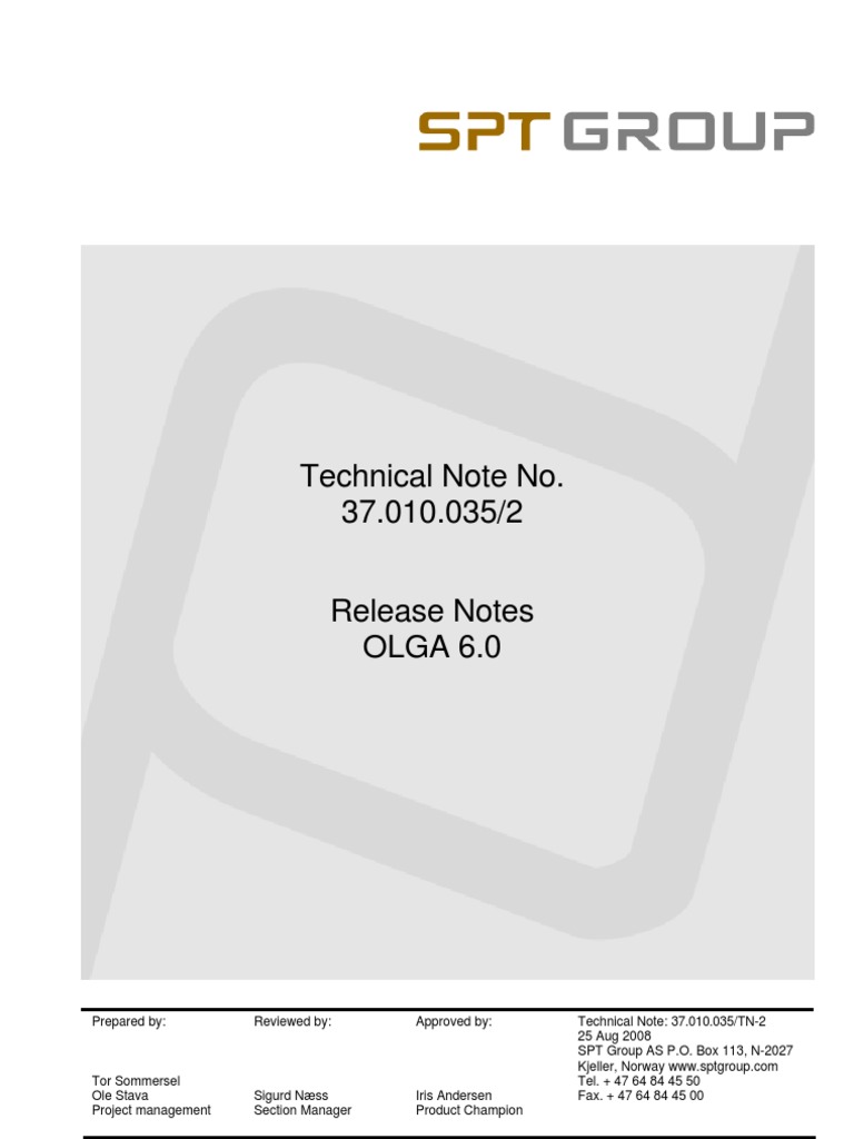 OLGA 6 Release Note | PDF | Command Line Interface | Graphical User ...