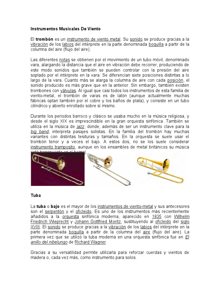 Guía de Instrumentos de Viento | PDF | Cuerno francés | Tuba