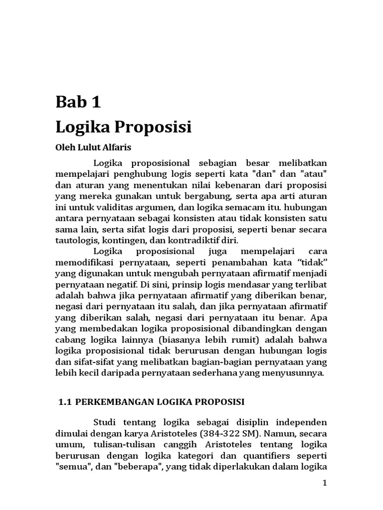 Sejarah dan Perkembangan Logika Proposisi | PDF | Ilmu Sosial