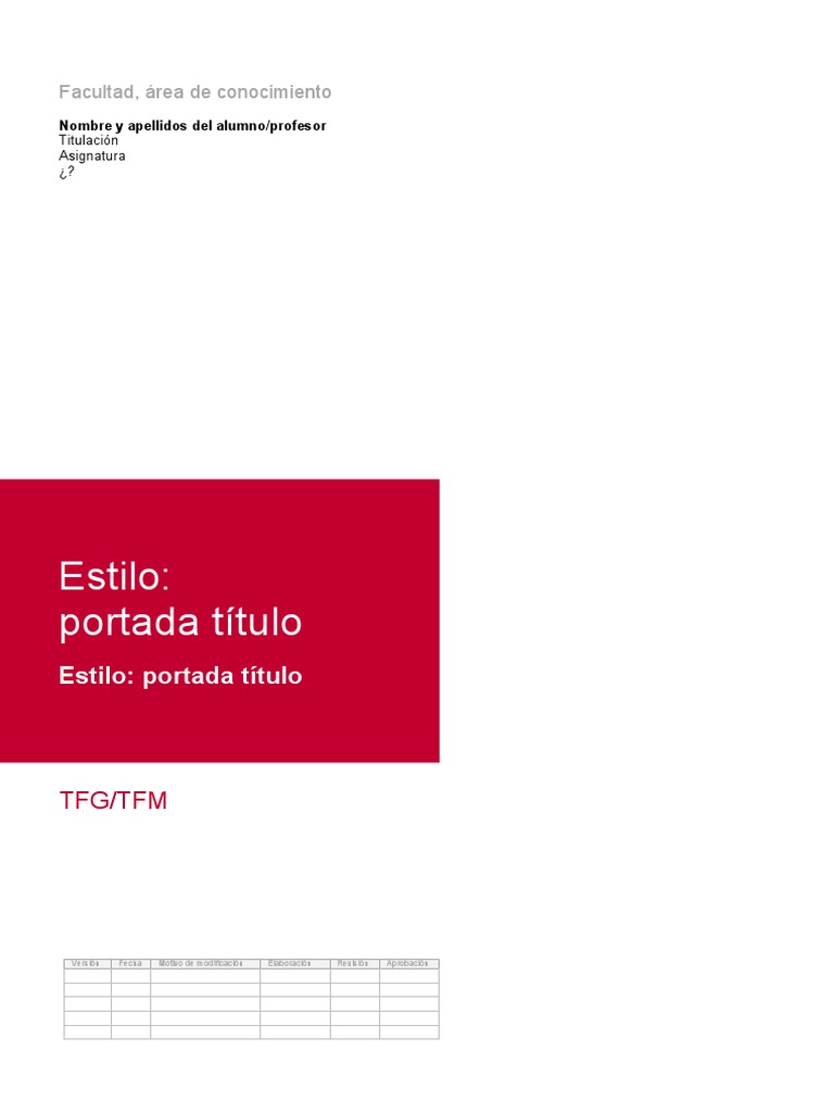 FORMATO TFM Plantilla - Universidad - GCN - TFM | PDF | Universidad