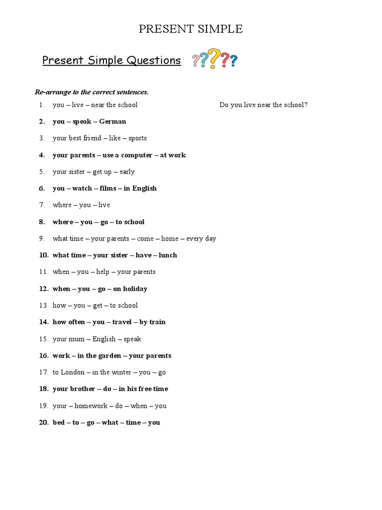 Present Simple Questions | PDF