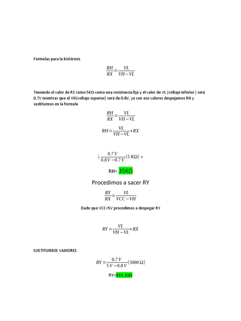 Fórmulas para La Histéresis | PDF